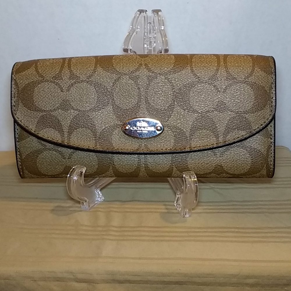 Coach Signature Accordion Wallet - Beautiful Purple I… - Gem